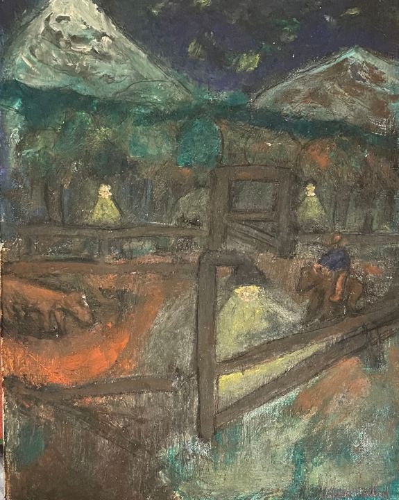 Night on the ranch by William Freela - William Freeland - Paintings ...