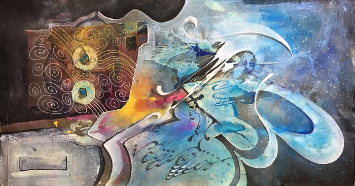 Large abstract improvisation 5 - Rigel Sauri - Paintings & Prints ...