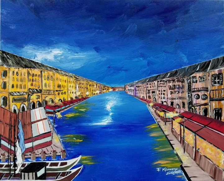 Canal Street - F. Kenneth Art, LLC - Paintings & Prints, Landscapes ...