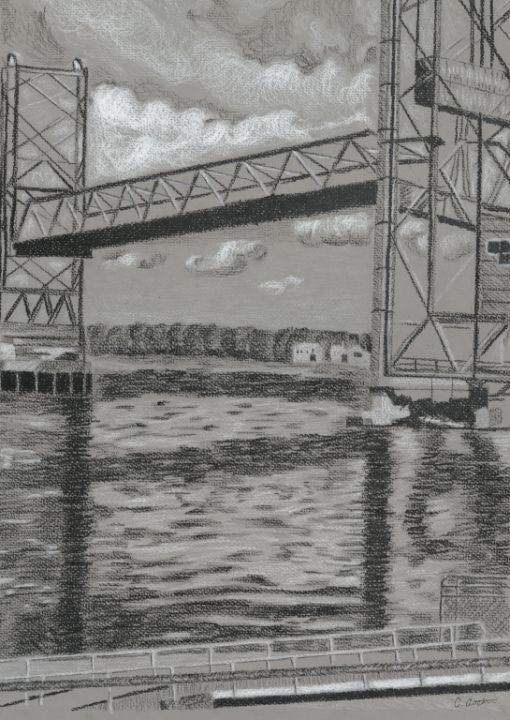 Bridge's Shadow - C. Austin - Drawings & Illustration, Landscapes ...