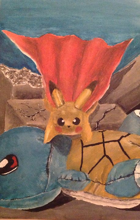 "My Hero Pikachu"[3] - Sergio Espinoza - Paintings & Prints, Childrens ...
