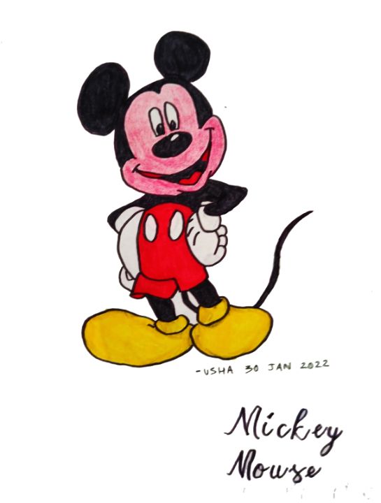 Mickey Mouse - Usha Ganesh Art - Drawings & Illustration, Childrens Art ...