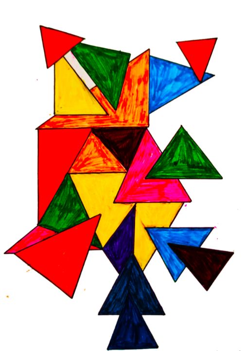 Triangles - Usha Ganesh Art - Drawings & Illustration, Abstract ...