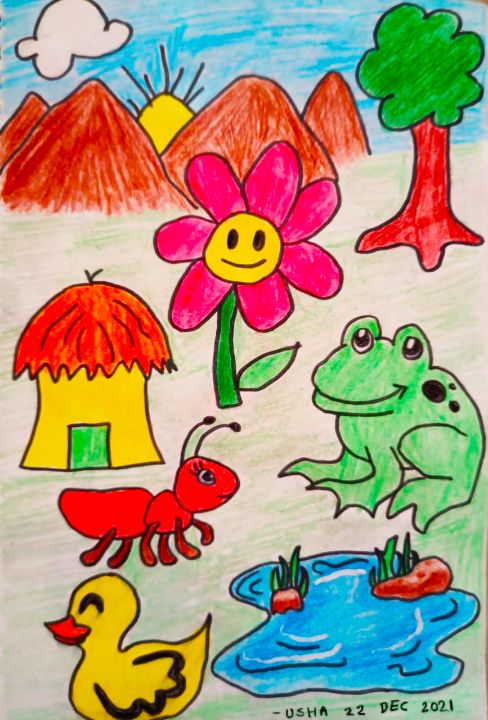 Usha Ganesh Art - Drawings & Illustration, Paintings & Prints, Digital Art