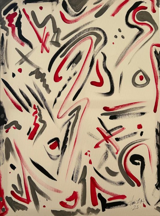 Crimson Currents - Matteo Art - Paintings & Prints, Abstract, Other ...