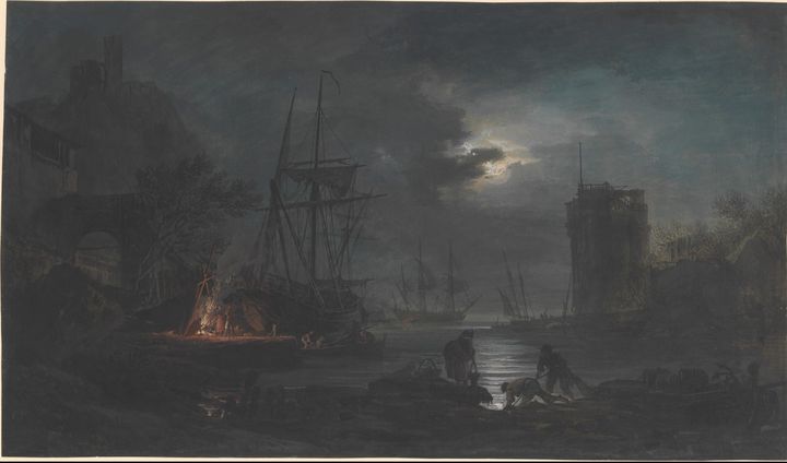 Claude Joseph Vernet~Moonlight - Old master - Paintings & Prints ...