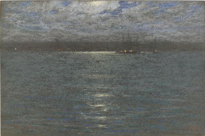 Dwight William Tryon~Night A Harbor - Old master - Paintings & Prints ...