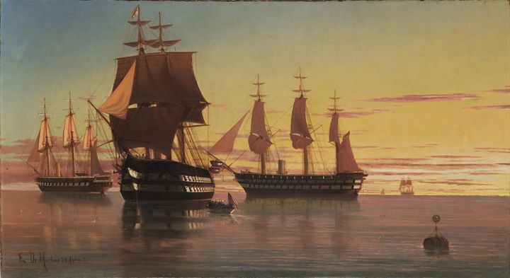 Edoardo De Martino~Naus e fragatas i - Old master - Paintings & Prints ...