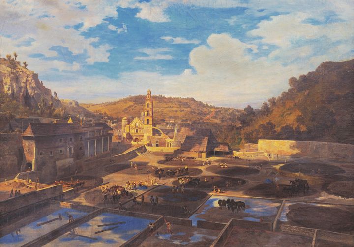 Eugenio Landesio~Courtyard of the Ha - Old master - Paintings & Prints ...