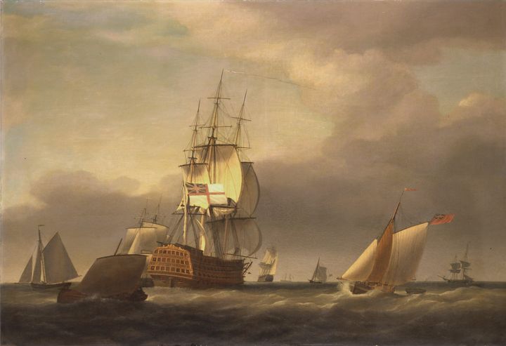 Francis Holman~A Seascape with Men-o - Old master - Paintings & Prints ...