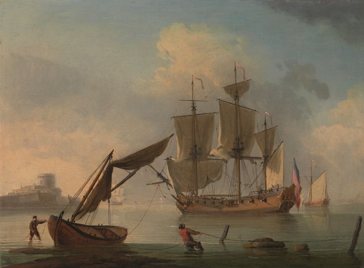 Francis Sean~An English Sloop Becalm - Old master - Paintings & Prints ...