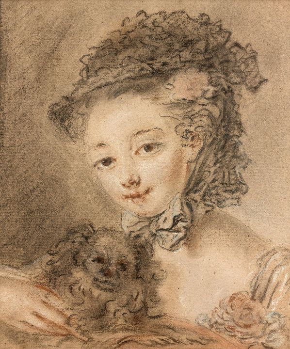 Francois Boucher~Etude de tête de je - Old master - Paintings & Prints ...