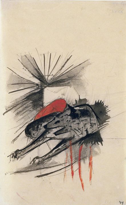 Franz Marc~Lying Hyena (Lying Wolf) - Old master - Paintings & Prints ...