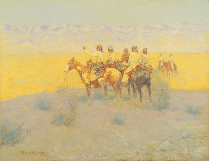 Remington Nelson Moses Frederic Remington~Evening In The De Old