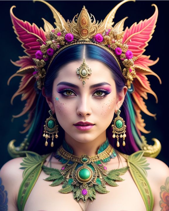 Kaleshi Kush: The Cannabis Goddess - Angel’s Designs - Digital Art & AI ...