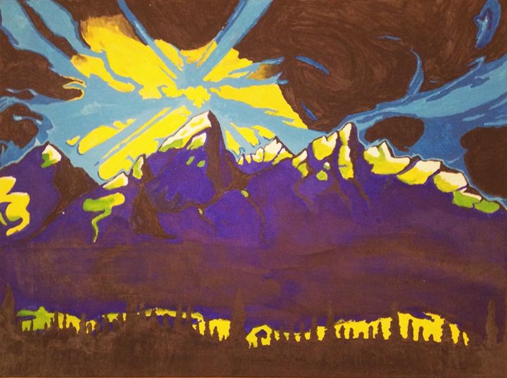 Mike Parillo Inspired Tetons - Angus Hills Art - Paintings & Prints ...