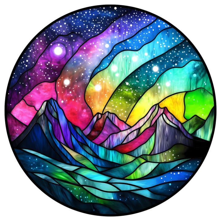 Aurora Borealis Stained Glass Mounts - Megan Ohm - Digital Art & AI ...