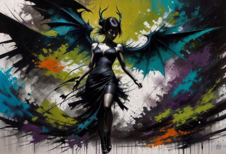 Nyx, the Winged Enigma - Ronald Coone - Digital Art & AI, Abstract ...