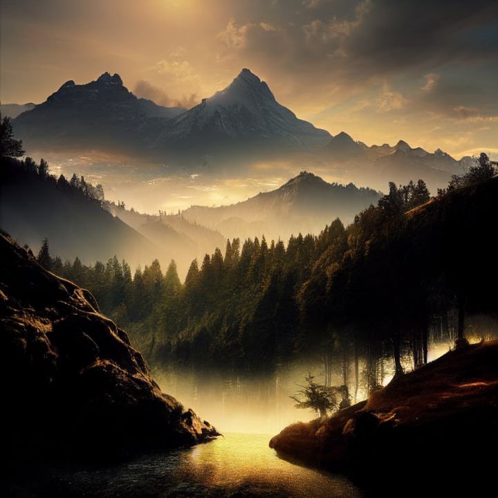 Nature Landscape Wall Art Print - Shiva Shakti - Paintings & Prints ...