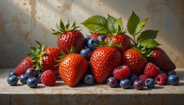 Classic strawberry painting - My memories Art - Digital Art & AI, Food ...