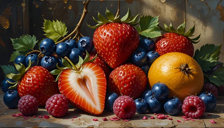Classic strawberry painting - My memories Art - Digital Art & AI, Food ...