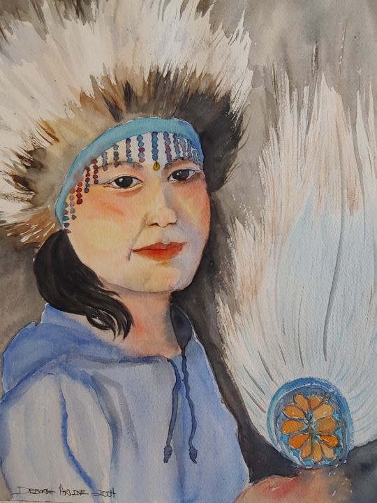 Native Alaskan Girl in Regalia - Deborah Arline - Paintings & Prints ...