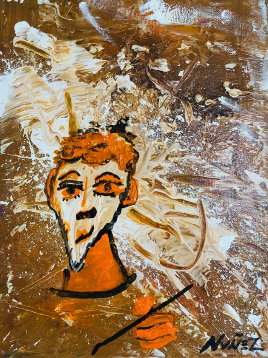 Orange Portrait of Melting Artsit - NVNEZ - Paintings & Prints, People ...