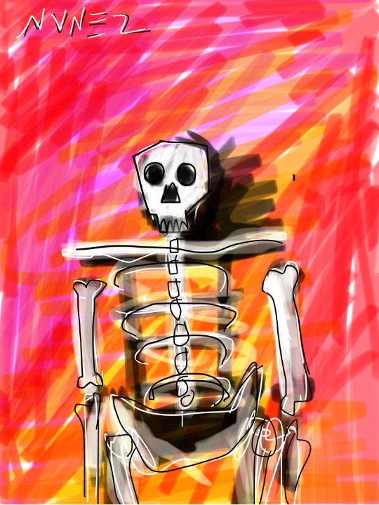 Red Skeleton - NVNEZ - Digital Art, Abstract, Other Abstract - ArtPal