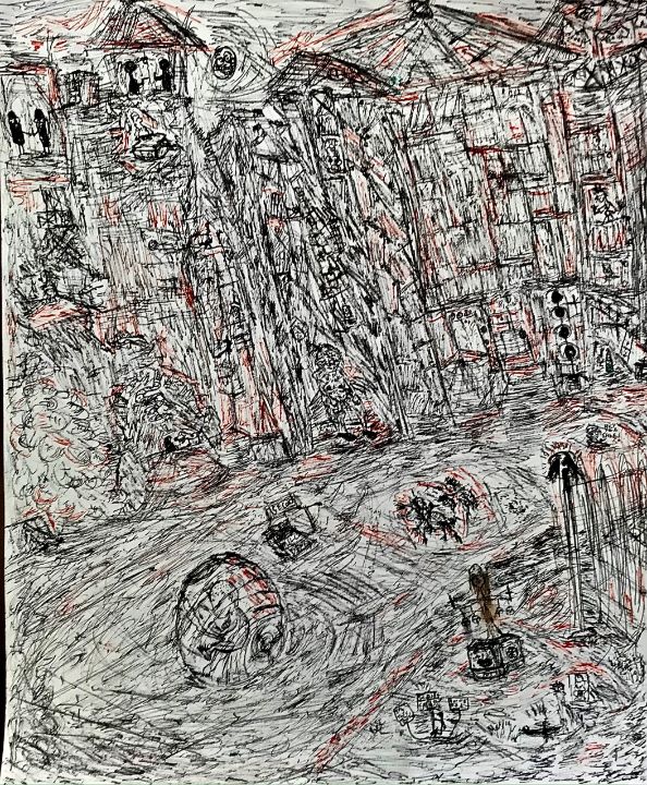 City ink - Luka flowers - Drawings & Illustration, Abstract, Man-made ...