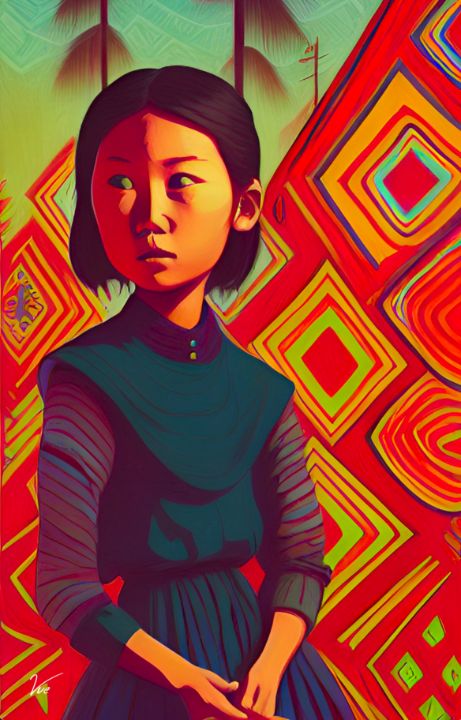 Beautiful Hmong Fine Art 102 Print - Art by M. Vue Fine Art Gallery ...