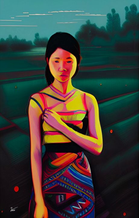 Beautiful Hmong Story Art 128 Print - Art by M. Vue Fine Art Gallery ...