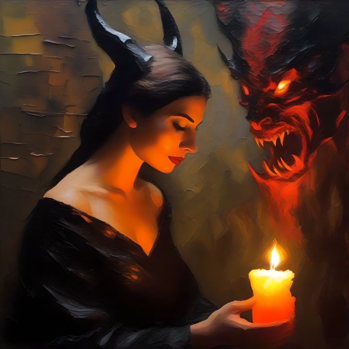 Woman and devil - Dreams - Digital Art & AI, People & Figures, Female ...