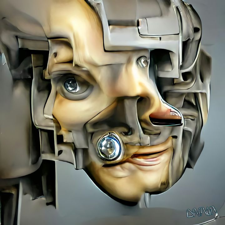 Mechanical Face 0.01 - DREAMS|of|DAMUN - Digital Art & AI, Abstract ...