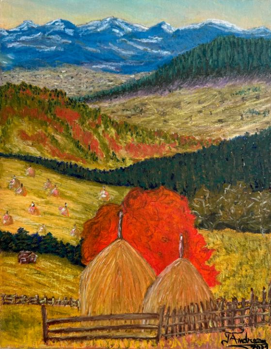 Haystacks - A. N. Lampert - Paintings & Prints, Landscapes & Nature ...