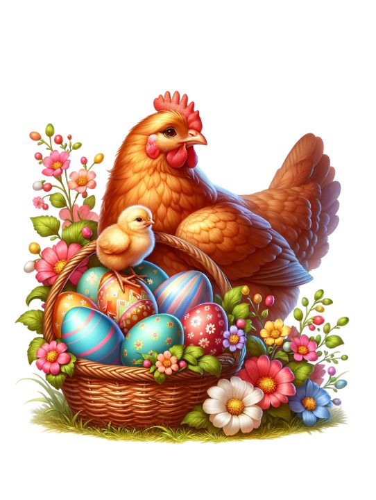 Easter chicken and Chick w/h Basket - 4UR-Style By Teveree - Digital ...