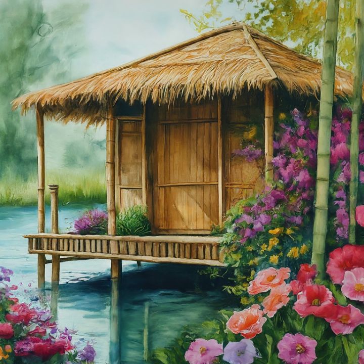 Serene Bamboo Haven - Rivershore - Digital Art & AI, Landscapes ...