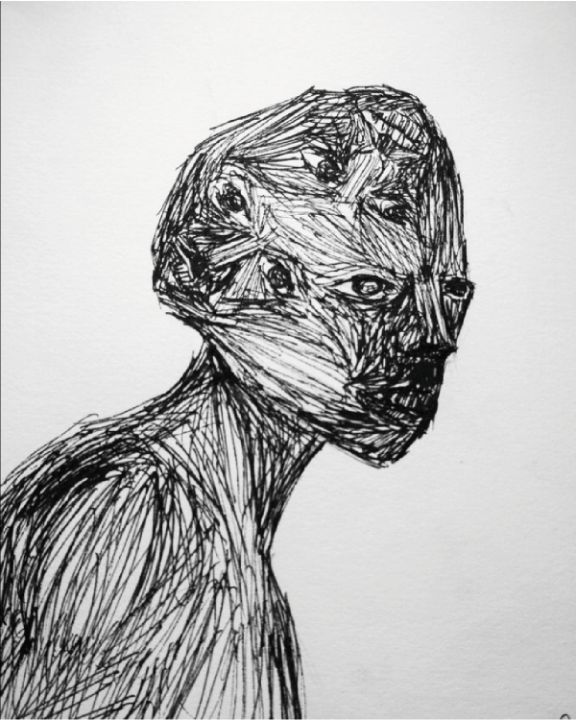 3 - face - Lucky - Drawings & Illustration, Abstract, Figurative - ArtPal