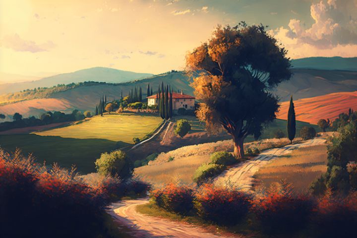 Toscana Landscape - Stefan Gehlen - Digital Art & AI, Landscapes ...