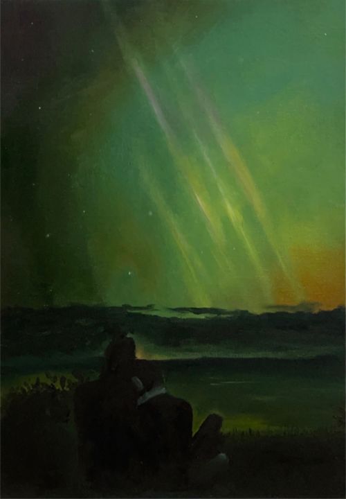Date - Maria Mindal - Paintings & Prints, Landscapes & Nature, Skyscapes, Night Sky - ArtPal