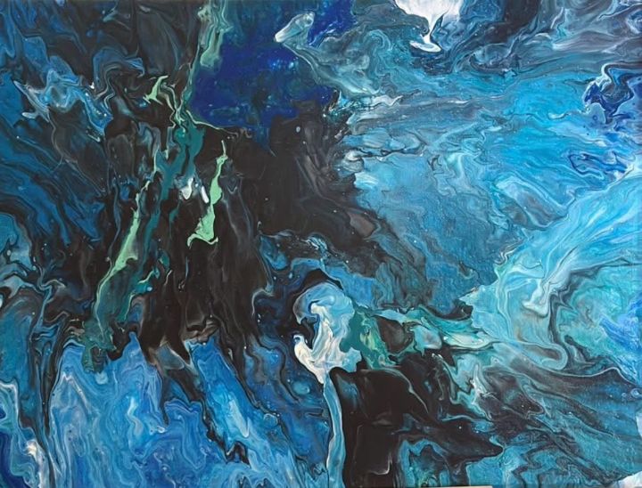 Whispers of The Deep - Freedom Flow Acrylics - Paintings & Prints ...
