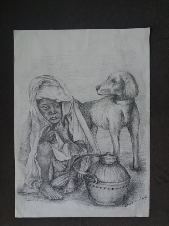 little girl and her bodyguard - O.S. ART - Drawings & Illustration ...