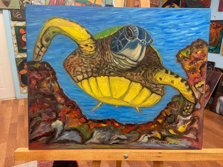The happy turtle - Schultz Art Gallery - Paintings & Prints, Animals ...