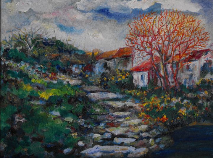 Path of Stone - LRB Fine Art - Paintings & Prints, Buildings ...