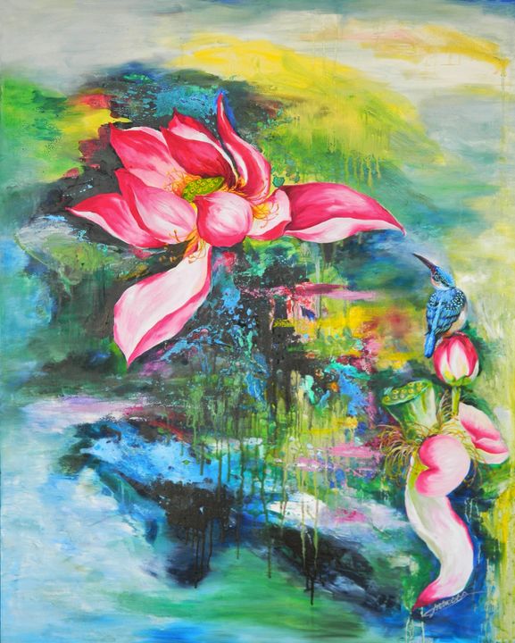 Flower Blooming - LRB Fine Art - Paintings & Prints, Landscapes ...