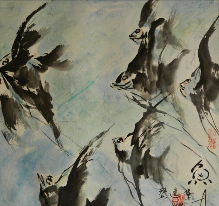 Flying Fish 1 - LRB Fine Art - Paintings & Prints, Animals, Birds ...