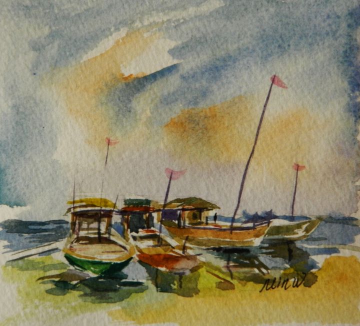 Beached Gathering - LRB Fine Art - Paintings & Prints, Landscapes ...