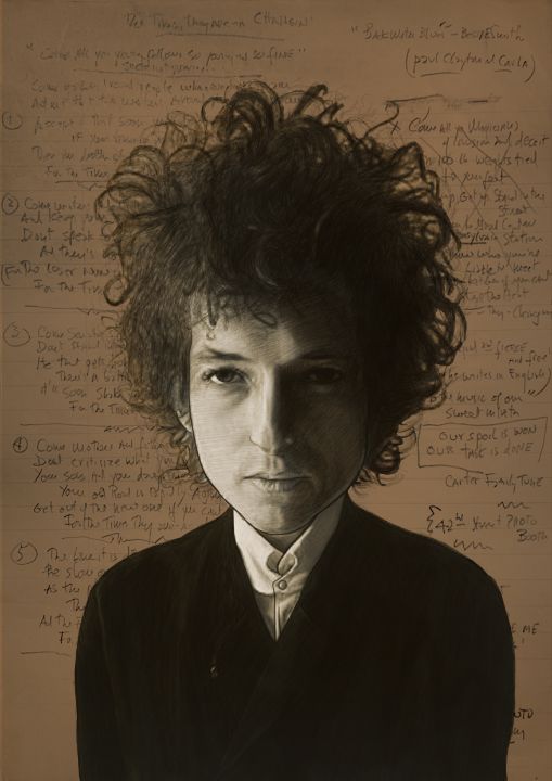 Bob Dylan Portrait - Louche Goose Art - Drawings & Illustration, People ...