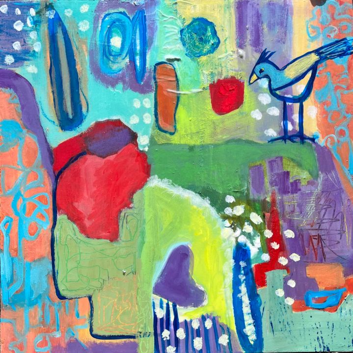 Where the Bluebird Lands - Carolyn Berkowitz Art - Paintings & Prints ...