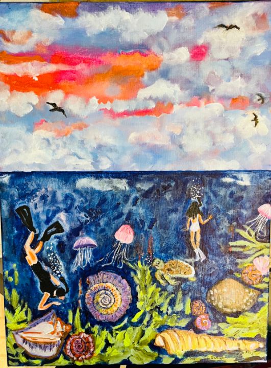 Under/Over - Carolyn Berkowitz Art - Paintings & Prints, Animals, Birds ...