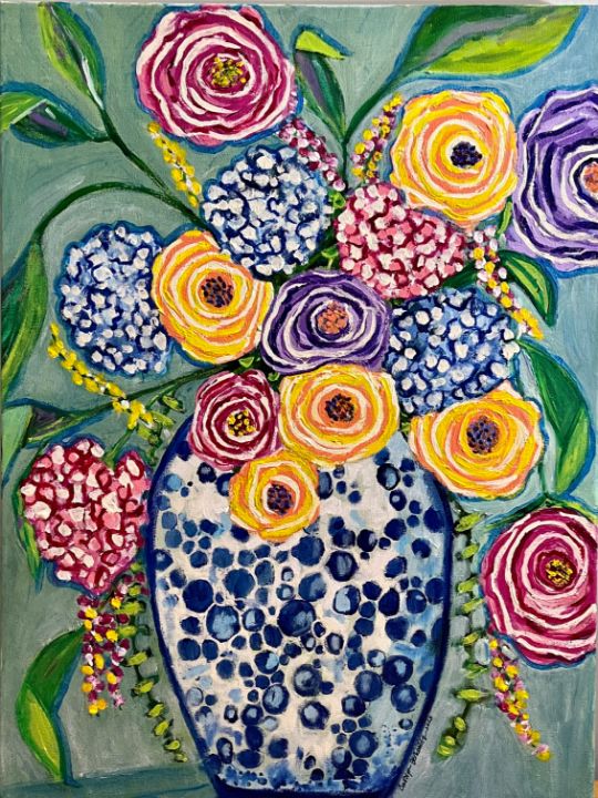 Sold! Celebrate the Roses - Carolyn Berkowitz Art - Paintings & Prints ...